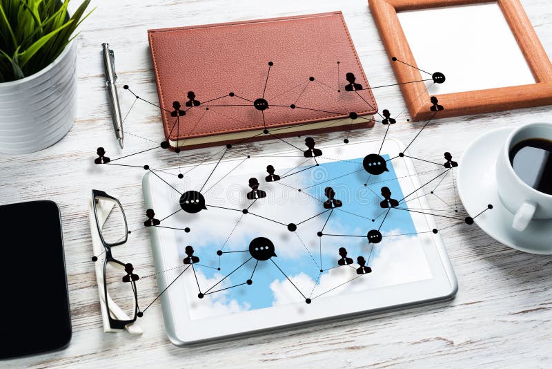 Networking and Social Communication Concepts. Stock Image - Image of ...