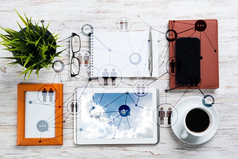 Networking and Social Communication Concepts. Stock Illustration ...