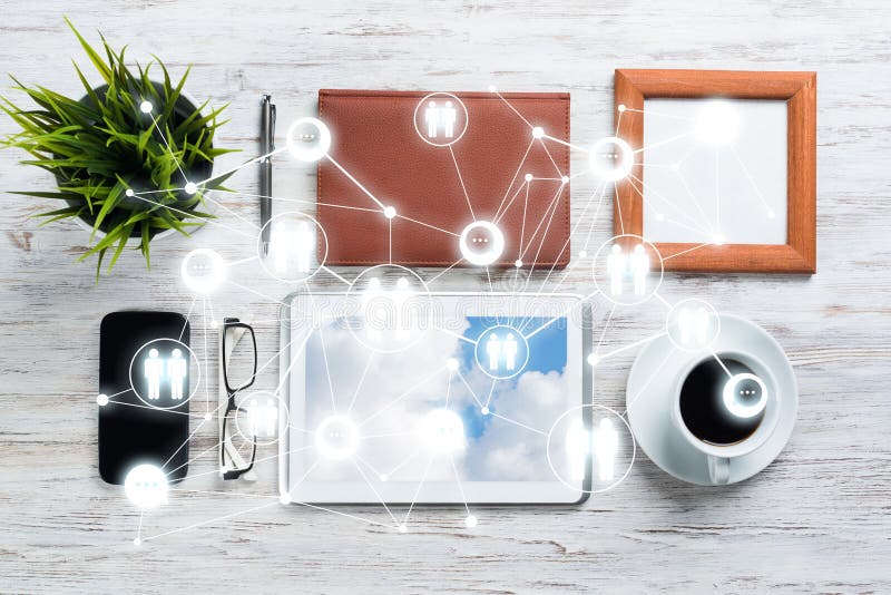 Networking and Social Communication Concepts. Stock Illustration ...