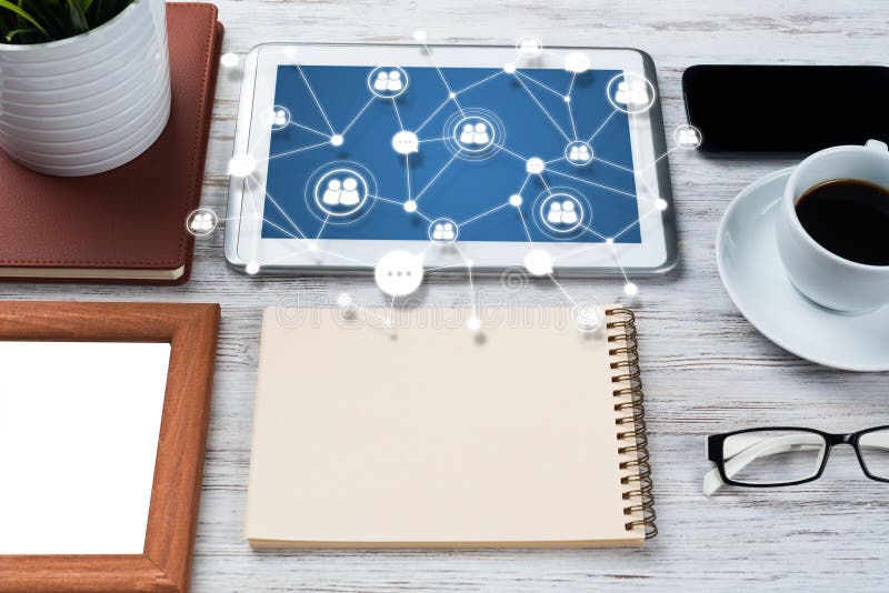 Networking and Social Communication Concepts. Stock Image - Image of ...