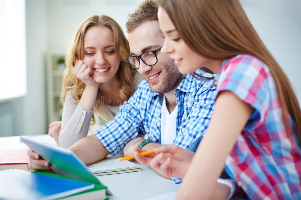 Networking students stock image. Image of college, handsome - 57053397