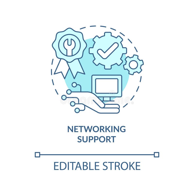 Networking Support Turquoise Concept Icon Stock Vector - Illustration ...