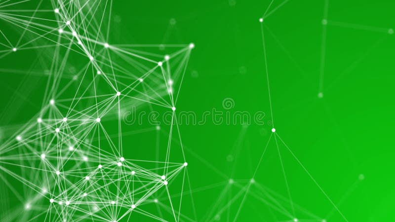 Networking and Technology Animated Background - Green with Moving Nodes ...