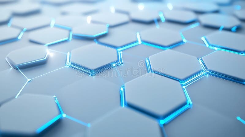 Networking-themed Background Featuring Light Gray Hexagons Connected by ...