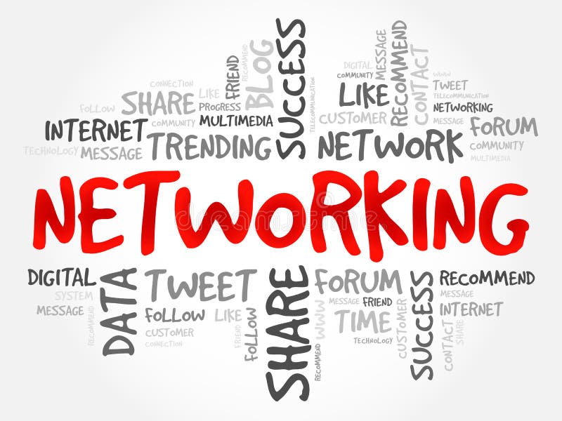 Networking word cloud stock illustration. Illustration of media - 206260103