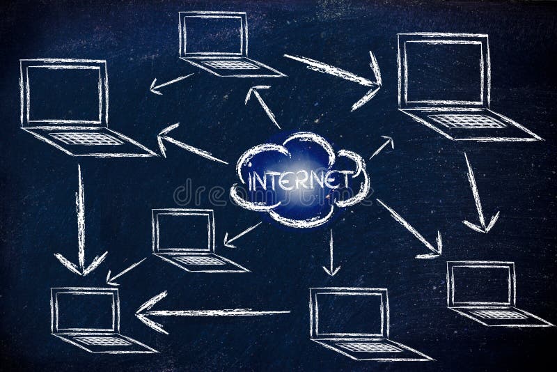 Networks, Internet Connections & Data Sharing Stock Illustration ...