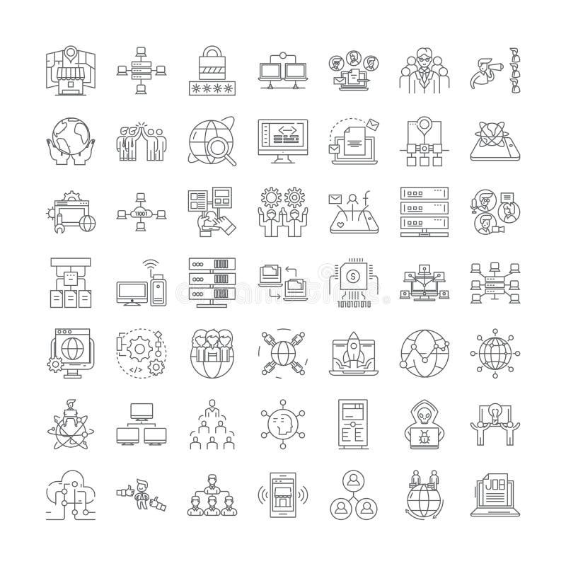 Networks Linear Icons, Signs, Symbols Vector Line Illustration Set ... Networks Linear Icons, Signs, Symbols Vector Line Illustration Set ...