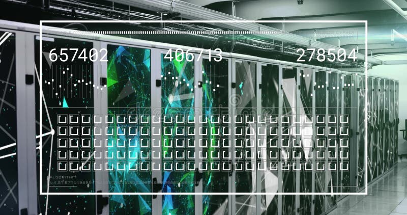 Networks and Processing Data Over Computer Server Room Stock Footage ...