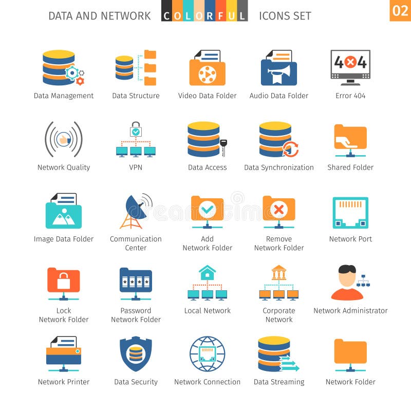 Networks Set 02 stock illustration. Illustration of database - 63210896