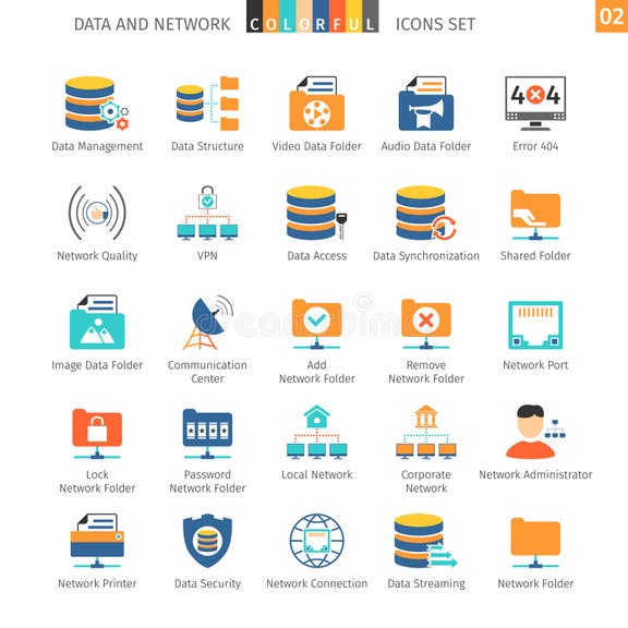 Networks Set 02 stock illustration. Illustration of database - 63210896