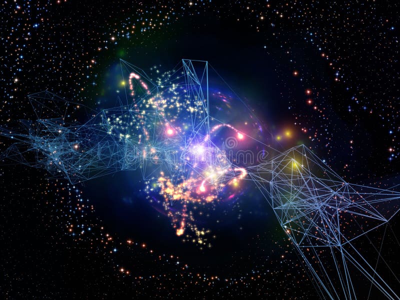 Networks in space stock illustration. Illustration of modern - 181440572