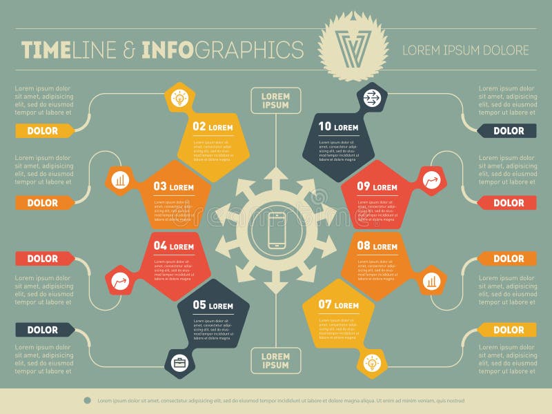 Netz-Schablone Eines Kreisinfochart, -diagramms Oder -darstellung ...