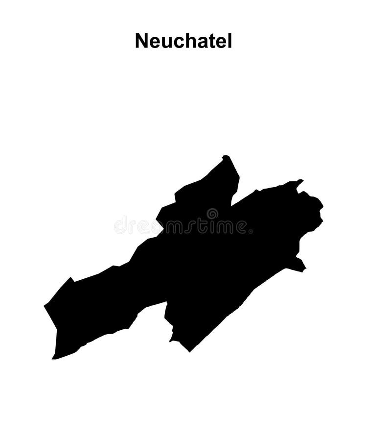 Neuchatel outline map stock vector. Illustration of template - 360655723