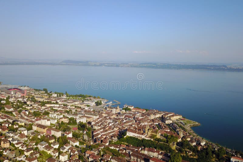 Lake Neuchatel, Switzerland Stock Image - Image of mountains, neuchatel ...