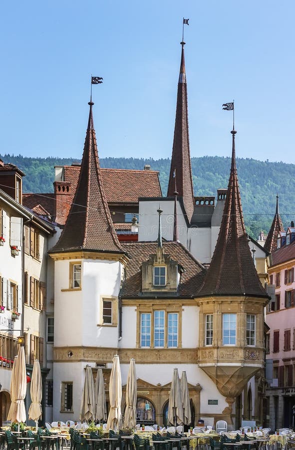 Neuchatel, Switzerland stock photo. Image of europe, house - 44827152