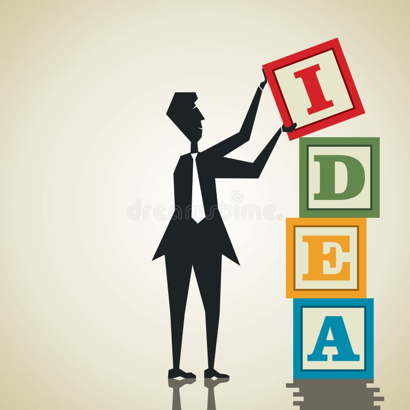Neue Idee entwickeln vektor abbildung. Illustration von geschäftsmann ...