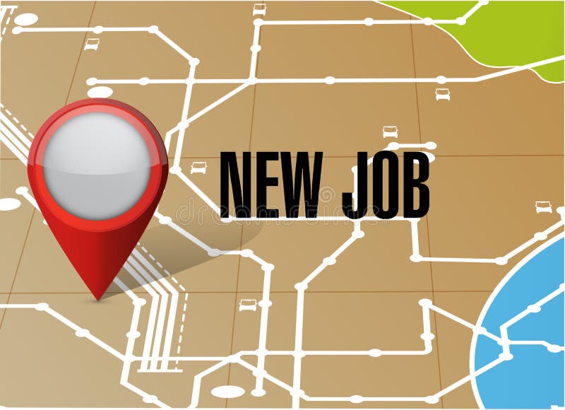 Neuer Job Auf Kartenillustration Stock Abbildung - Illustration von ...