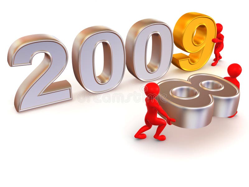 Jahr 2009 stock abbildung. Illustration von farben, hell - 6460584