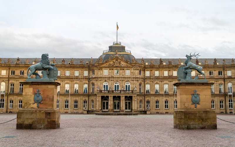 Neues Schloss (New Castle) in Stuttgart, Germany Stock Image - Image of ...