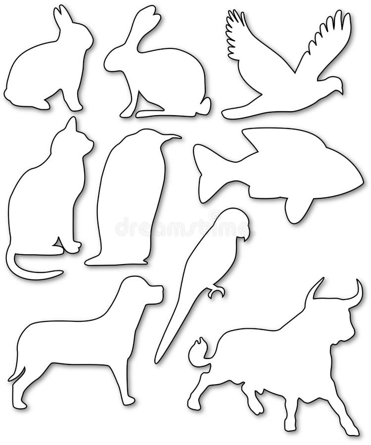 Neuf animaux illustration de vecteur. Illustration du graphisme - 4733297