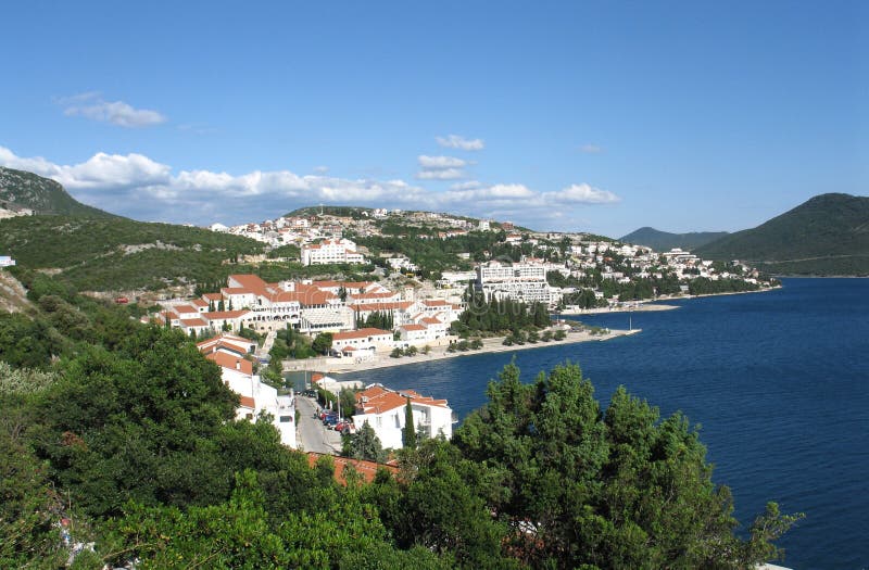 Neum City in the Evening, a Popular Tourist Resort in Bosnia and ...