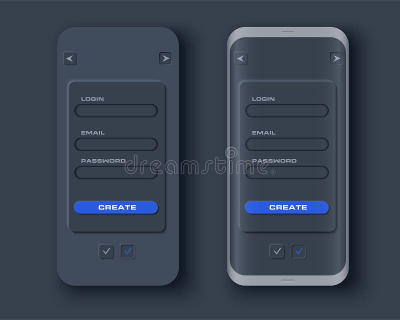 Neumorph UI kit stock vector. Illustration of newmorph - 175303248