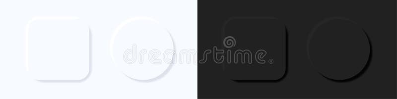 Neumorphic Buttons. Geometric Shapes in 3D Style. UI. Vector ...