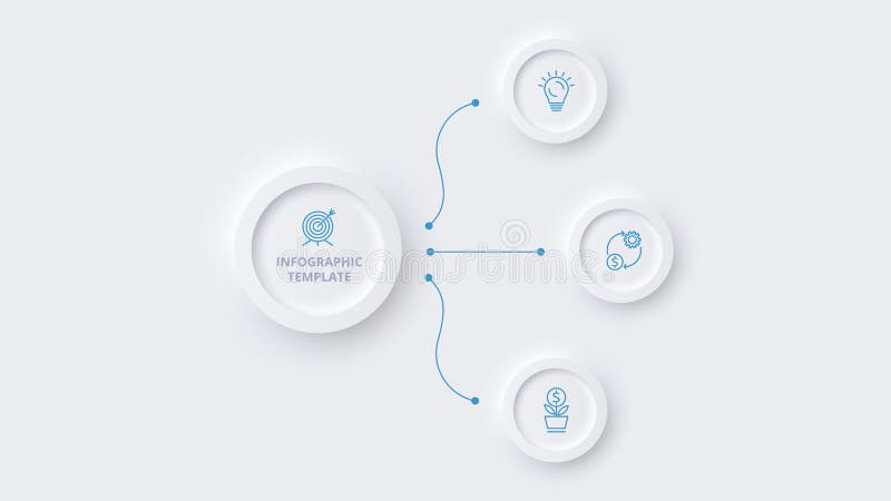 Neumorphic Flow Chart Infographic. Creative Concept for Infographic ...