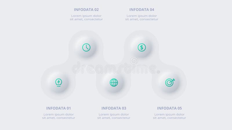 Neumorphic Flow Chart Infographic. Creative Concept for Infographic ...