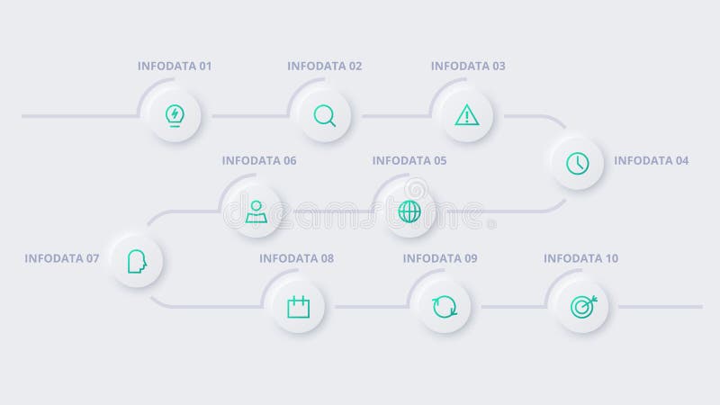 Neumorphic Flow Chart Infographic. Creative Concept for Infographic ...