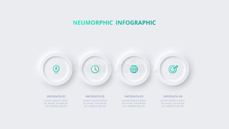 Neumorphic Flow Chart Infographic. Creative Concept for Infographic ...