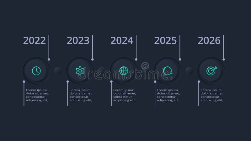 Neumorphic Flowchart Dark Iinfographic. Creative Concept for ...