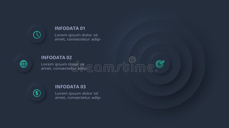 Neumorphic Flowchart Dark Iinfographic. Creative Concept for ...