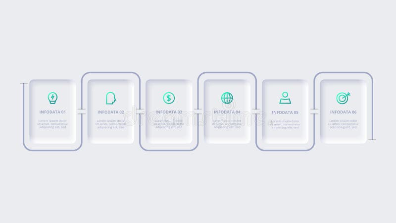 Neumorphic Flowchart Infographic. Creative Concept for Infographic with ...