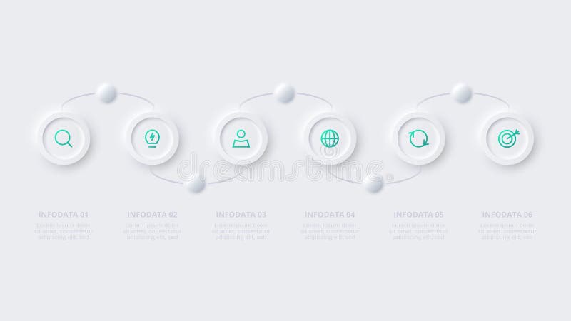 Neumorphic Flowchart Infographic. Creative Concept for Infographic with ...