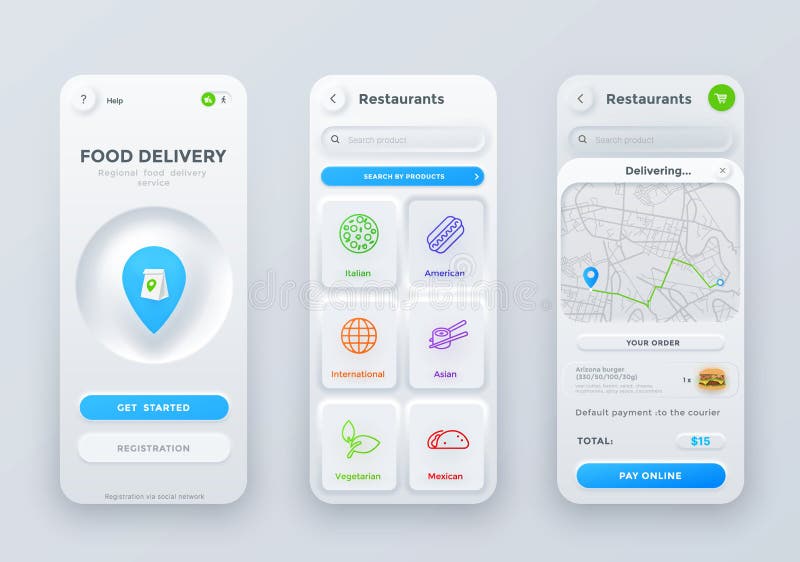 Phone Order Food App Ui Stock Illustrations – 258 Phone Order Food App ...
