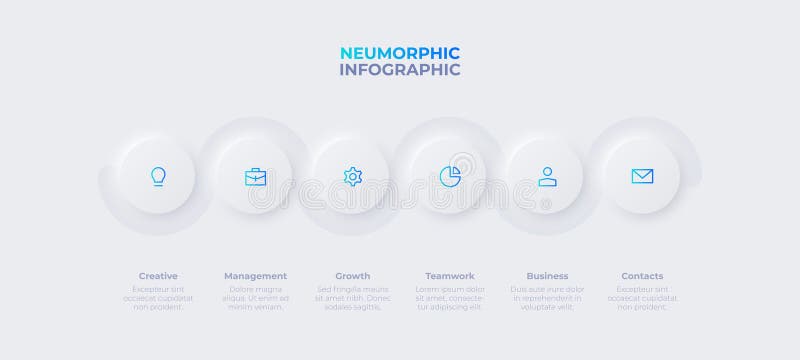 Neumorphic Infographic Timeline Design Template. Business Data ...