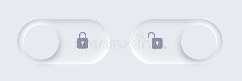 Neumorphic Lock and Unlock Slide Buttons Set, User Web Interface ...