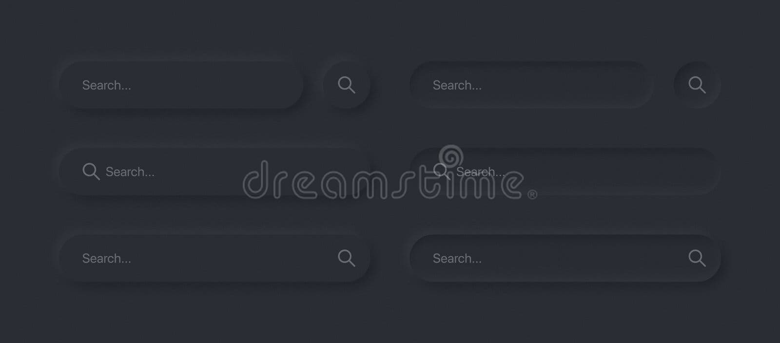 Dark Neumorphic Infographic Flowchart Design Template. Business Data Visualization with 3 ...