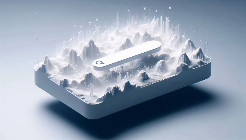 A Neumorphic Search Icon, Ai Generated Image Stock Illustration ...