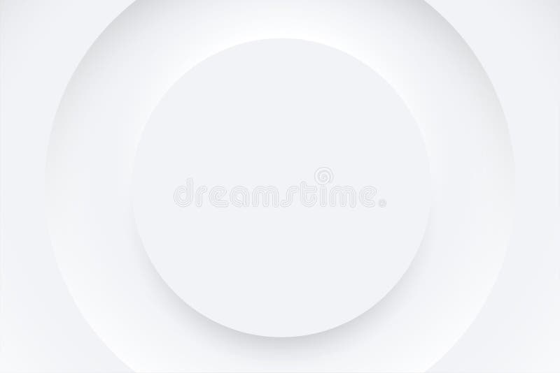 Neumorphic Style White Blank Banner with Round Shape and Shadow Stock ...