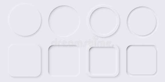 Neumorphism Button Design Set. Neumorphic UI Design Elements Stock ...