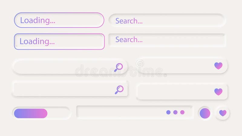 Neumorphism Button Icon Gradien Label Frame White 3d Elegant Shadow Web ...