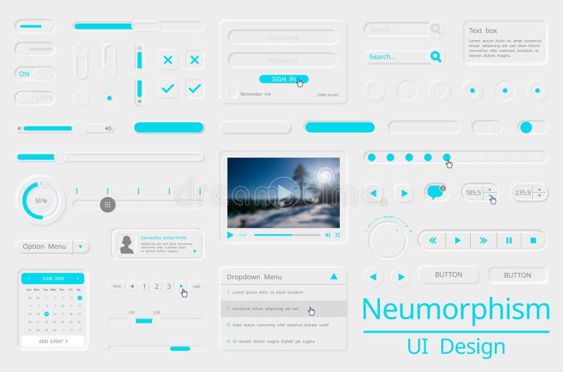 Neumorphism Design Graphic User Interface Concept Stock Vector ...