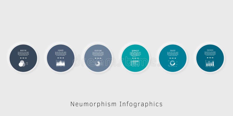 Neumorphism Infographics Template Stock Vector - Illustration of ...
