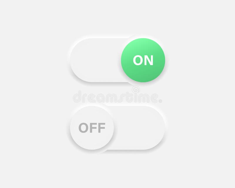 Neumorphism Switch on and Off Icons. on and Off Slide Toggle Buttons. Devices User Interface ...