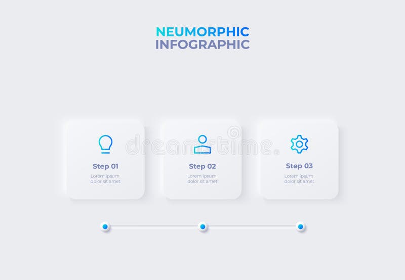 Neumorphism Timeline Infographic. Process Visualization with 9 Options ...