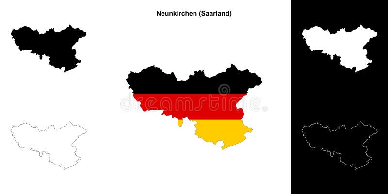 Neunkirchen outline map stock vector. Illustration of germany - 335045632