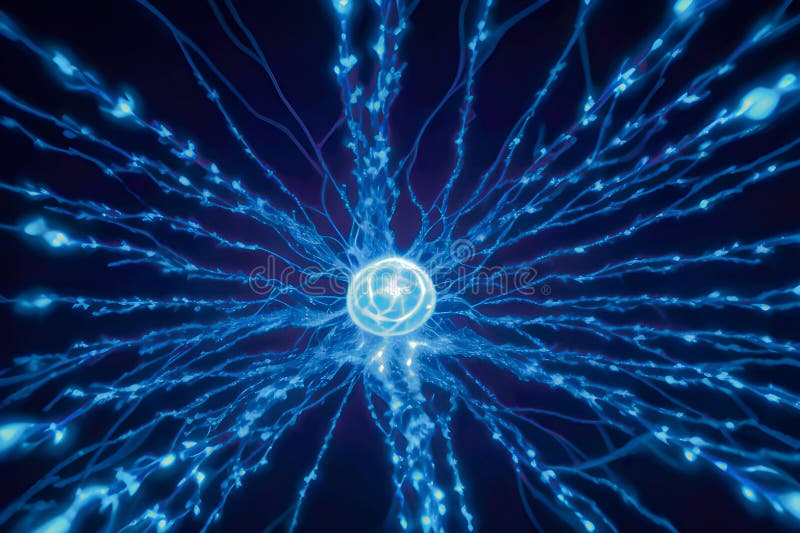 Neural Activity in the Brain Illustration. Stock Illustration ...