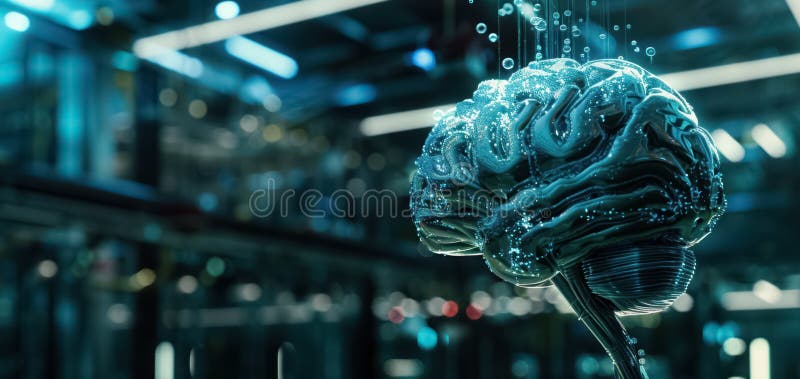 Neural Artificial Intelligence Brain in Factory Lab for Futuristic ...